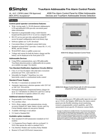 Simplex TrueAlarm 4008-9102 manual | Manualzz
