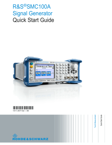 Signal Generator SMC 100A Quick Start Guide | Manualzz