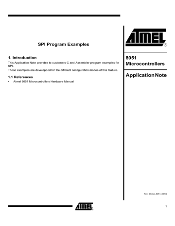SPI Communication 8051 Application Note | Manualzz