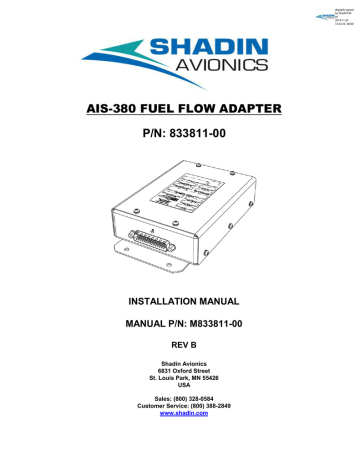 Shadin Avionics AIS-380 Installation manual | Manualzz