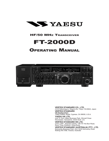 YAESU FT-2000D Operating Manual | Manualzz