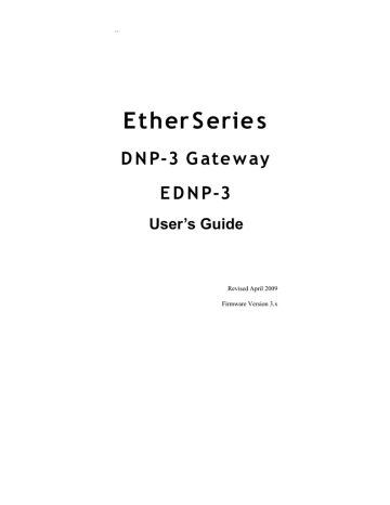 DNP-3 Gateway EDNP-3 User's Guide | Manualzz