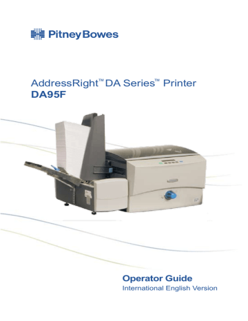 Pitney Bowes AddressRight™ DA50S, DA70S, DA80F, DA95F Printer Series ...