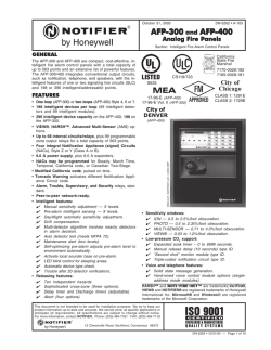 Notifier AFP-400 - Data Sheet, Installation manual, Manual, User manual ...
