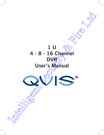 Qvis Atlantis 1U 4 - 8 - 16 Channel DVR User Manual | Manualzz