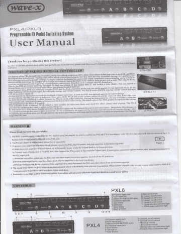 FX Pedal Grouping System PXL8, PXL4 User Manual | Manualzz