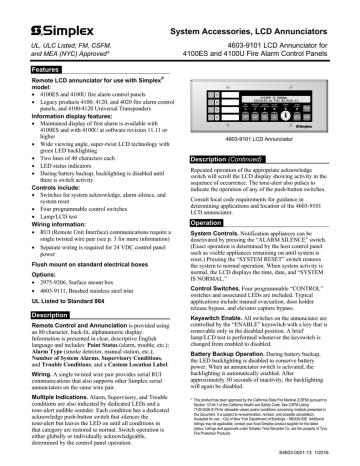 Simplex 4603-9101 manual | Manualzz