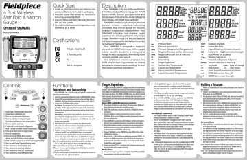 Fieldpiece SMAN460 Operator's Manual | Manualzz
