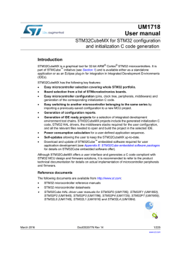 Stmicroelectronics Stm32cubemx User Manual