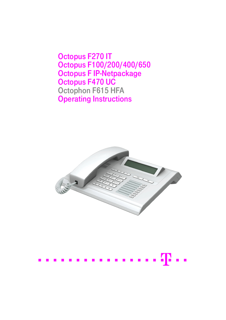 Octopus Octophon F615 HFA Operating Instructions Manual | Manualzz