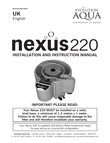 Evolution Aqua NEXUS 220 Installation And Instruction Manual | Manualzz