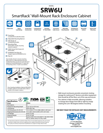 Tripp Lite SmartRack SRW6U Specifications | Manualzz