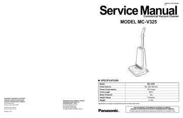 Panasonic MC-V325 Service Manual | Manualzz