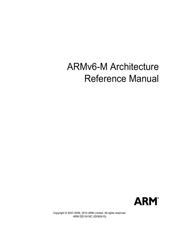 ARMv6-M architecture Reference Manual | Manualzz