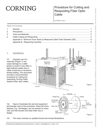 Corning Fiber Optic Cable Cutting and Respooling Procedure | Manualzz