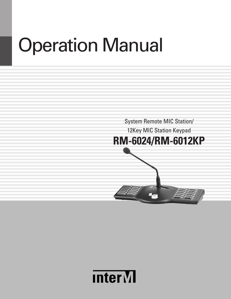 Inter-M RM-6024 System Remote MIC Station Manual | Manualzz