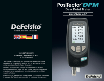 DeFelsko PosiTector DPM Quick Manual | Manualzz