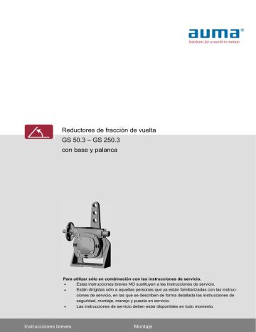 AUMA Part-turn gearboxes GS 50.3 – GS 250.3 Instrucciones de operación ...