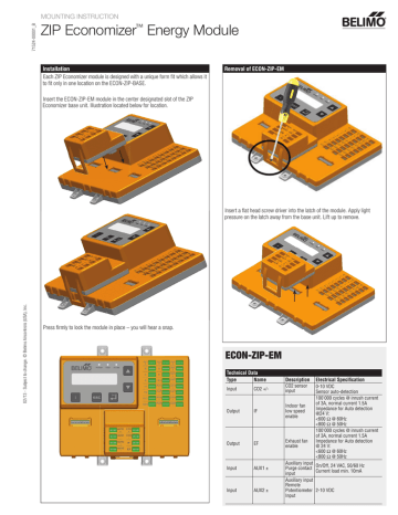 Belimo ZIP Economizer Mounting instructions | Manualzz