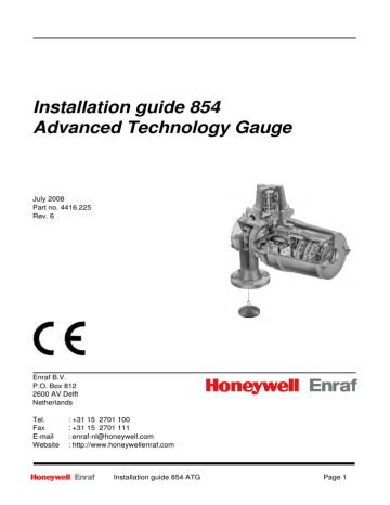 Honeywell Enraf 854 ATG Installation Manual | Manualzz