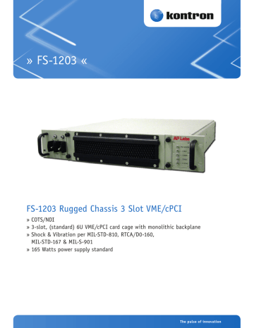 Kontron FS-1203 3 Slot VME/cPCI Rugged Chassis Datasheet | Manualzz