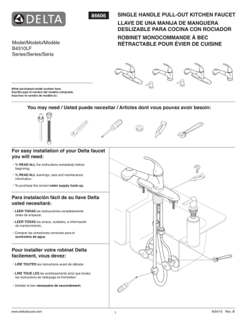 Delta Foundations Single-Handle Pull-Out Sprayer Kitchen Faucet In ...