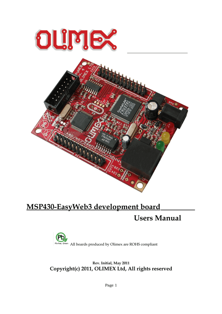 Olimex MSP430-EASYWEB-3 User Manual | Manualzz
