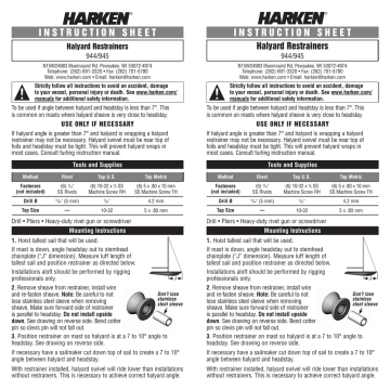 Harken Halyard Restrainer Owner's Manual | Manualzz