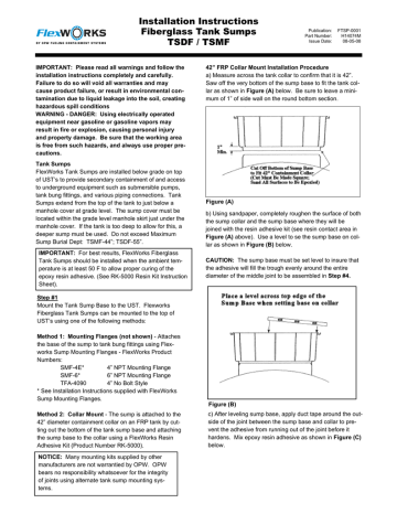 FlexWorks Fiberglass Tank Sump Installation Instructions | Manualzz