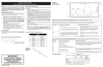 Frigidaire FFGF3019LW Oven Service Data Sheet | Manualzz