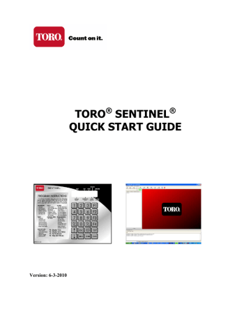 TORO SENTINEL Irrigation Controller Quick Start Guide | Manualzz