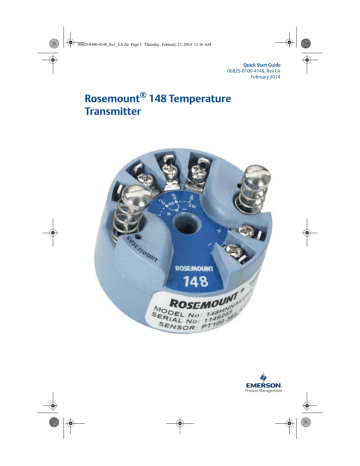 Rosemount 148 Temperature Transmitter Quick Start Guide | Manualzz