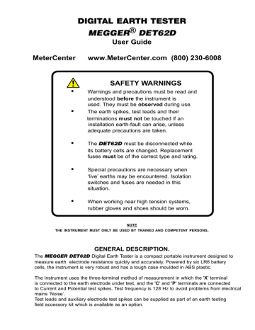 Megger DET62D User Guide | Manualzz