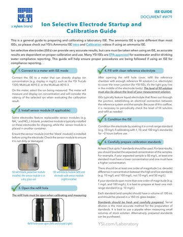 YSI Lab ISE Startup and Calibration Guide | Manualzz