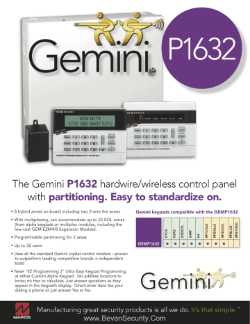 Gemini P 1632 Datasheet | Manualzz
