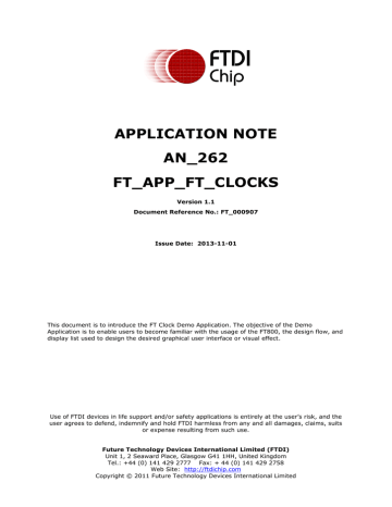 FTDI Clock Demo Application FT_Clocks Application Note | Manualzz