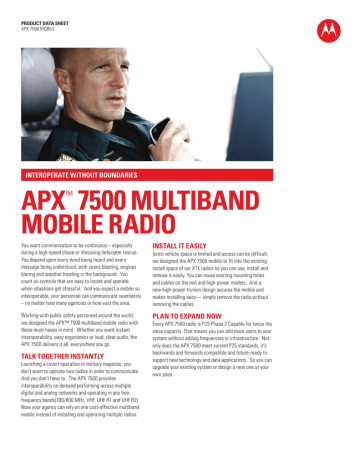 Motorola APX 7500 Product Spec Sheet | Manualzz