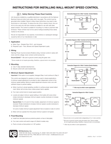 KB Electronics KBWC Owner Manual | Manualzz