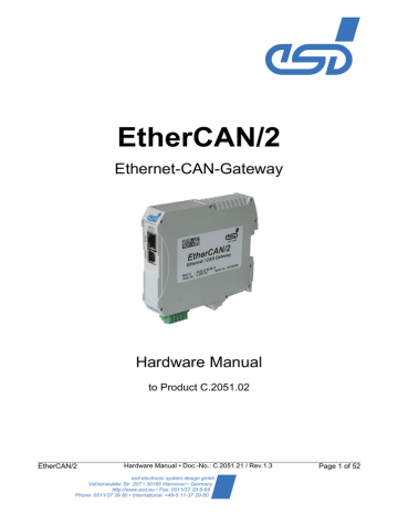 esd EtherCAN/2 Hardware Manual | Manualzz