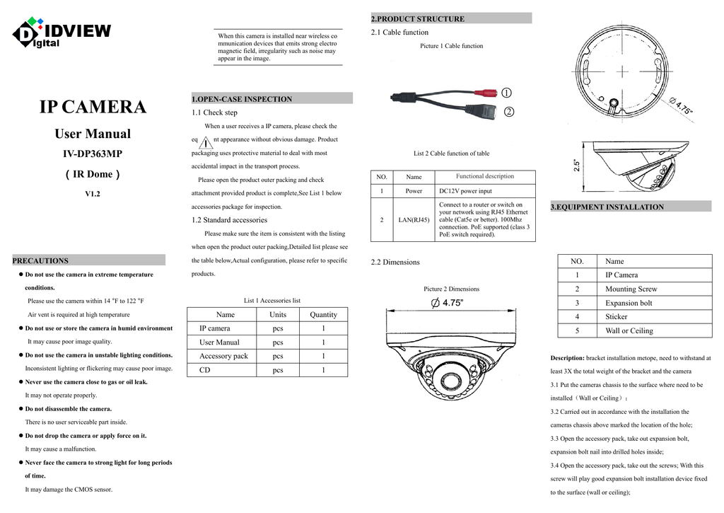 IP CAMERA User Manual | Manualzz