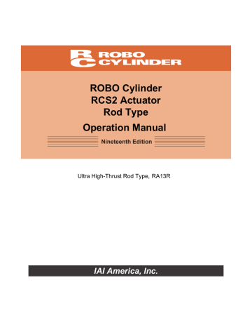 Actuator RCS2 RA13R Operation manual | Manualzz