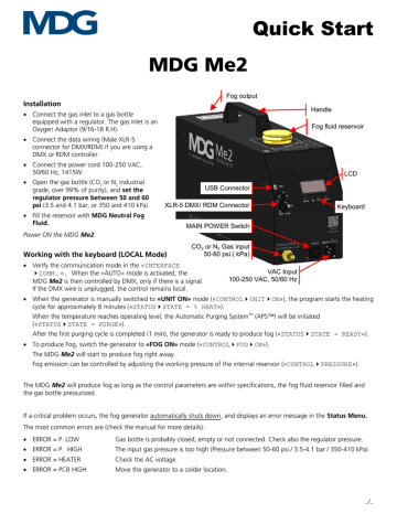 MDG Me 2 Quick Start | Manualzz