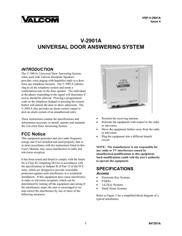 Valcom V-2901A User manual | Manualzz
