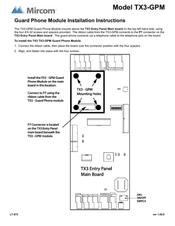 Mircom LT-972 TX3-GPM Installation instructions | Manualzz