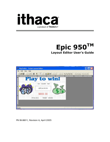 ithaca Epic 950 Layout Editor User's Guide | Manualzz