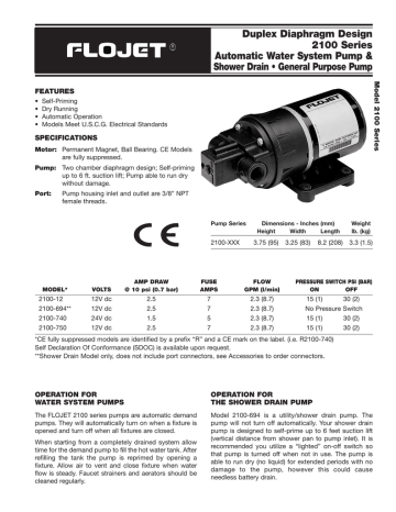 Flojet 2100-740 Specifications | Manualzz