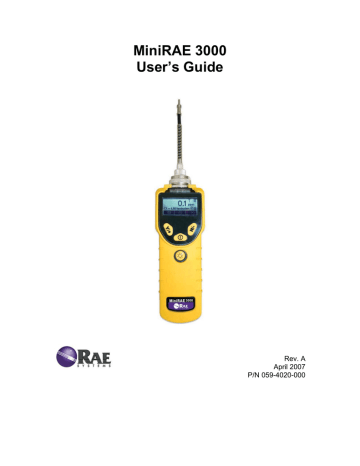 VOC gas monitor MiniRAE 3000 User's Guide | Manualzz