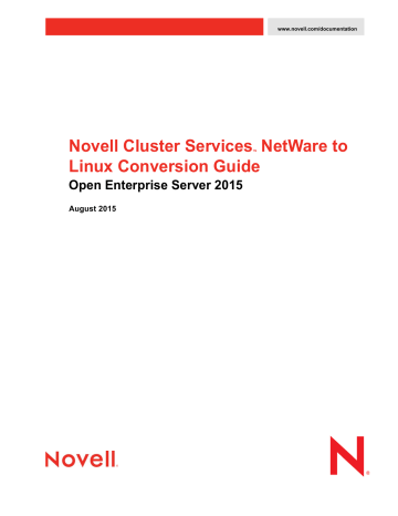 Novell Cluster Service NetWare to Linux Conversion Guide | Manualzz