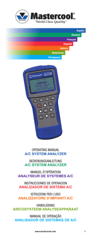 MasterCool A/C SYSTEM ANALYZER Instructions | Manualzz