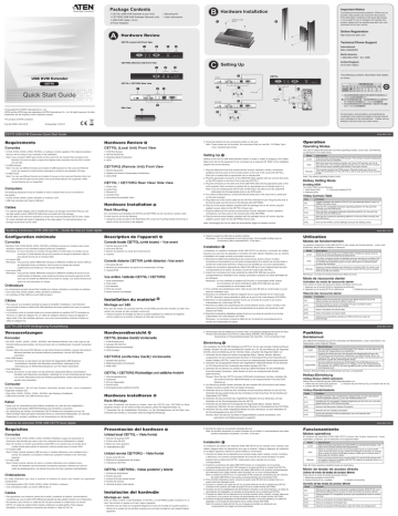 Aten CE770 USB KVM Extender Quick Start Guide | Manualzz